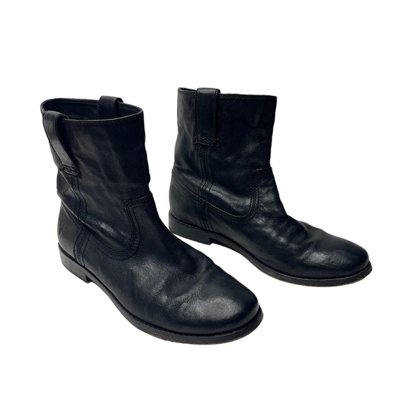 Frye | Shoes | Frye Anna Shortie Boot In Black Leather 65 | Poshmark